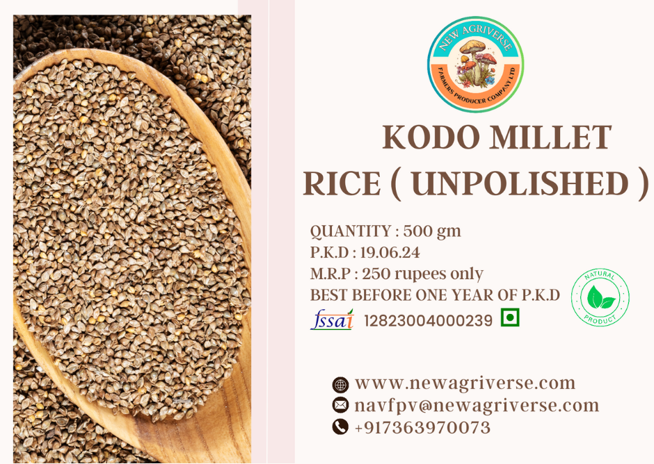 Kodo Millet Rice (Unpolished) | 500g – NEW AGRIVERSE